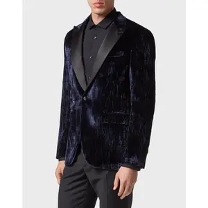 Philipp Plein Velvet Blazer Lord Fit - Darkblue