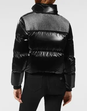 Philipp Plein Crystal Nylon Puffer Jacket