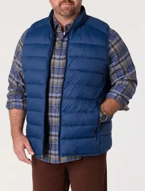 HARBOR BAY BY DXL Big & Tall Puffer Vest - Blue