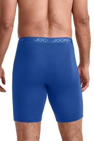 JOCKEY Chafe Proof Pouch Ultra Soft Modal 8.5" Long Leg Boxer Brief3 Pack - Blue Sunset