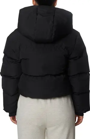 GOOD FOR NOTHING Short Pp Padded Hooded Jacket - Black