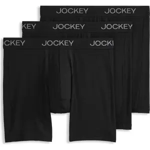 JOCKEY Chafe Proof Pouch Ultra Soft Modal 6" Boxer Brief3 Pack Black