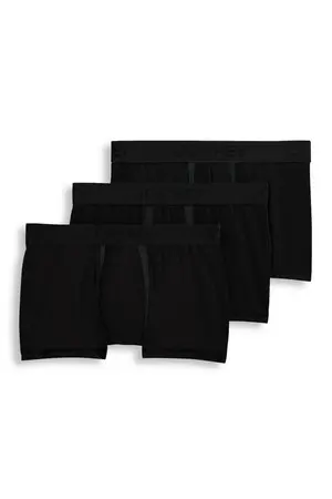 JOCKEY Chafe Proof Pouch Cotton Stretch 3" Trunk3 Pack Black