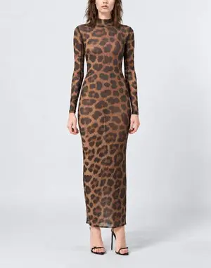 Philipp Plein Open Back Tulle Dress - Leopard