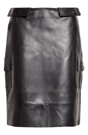 Paloma Wool Guerrica Leather Cargo Skirt - Black