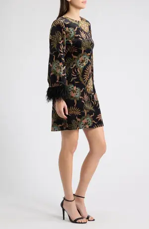 Julia Jordan Paisley Velvet Minidress