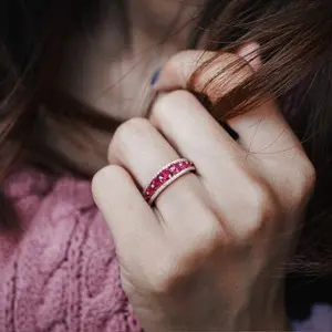 JULIANNA B. Lab-created Gemstone & Diamond Graduated Ring 14k - Created Ruby