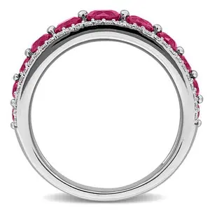 JULIANNA B. Lab-created Gemstone & Diamond Graduated Ring 14k - Created Ruby