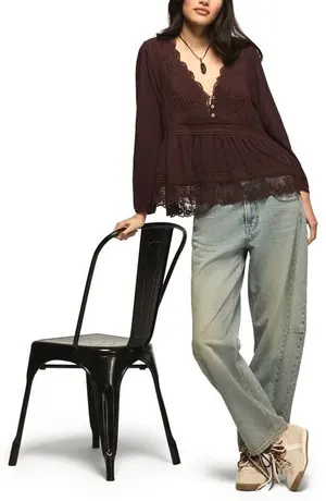 Lucky Brand Embroidered Top