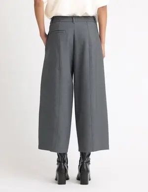 ALBARAY Mid Rise Wide Barrel Culotte Trousers