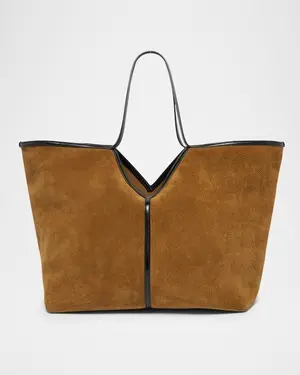 Saint Laurent Y-stitch Suede Tote Bag
