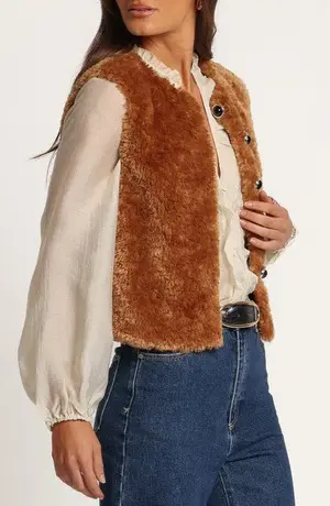 PETAL & PUP Beslie High Pile Fleece Vest
