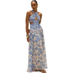 PatBO Eden Rock Seashell Cut Out Maxi Dress