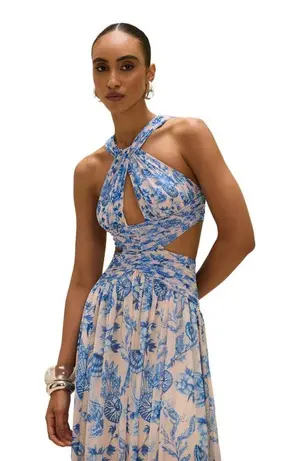 PatBO Eden Rock Seashell Cut Out Maxi Dress