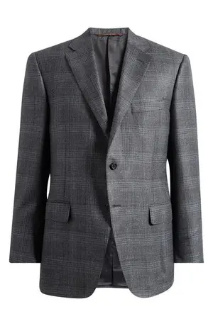 Canali Siena Regular Fit Plaid Wool Sport Coat