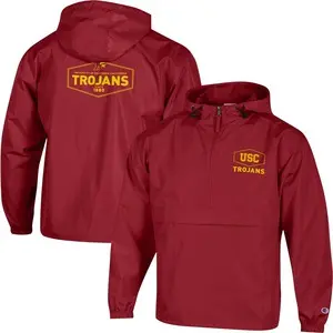 Champion Usc Trojans Delay Packable Half-zip Jacket - Cardinal