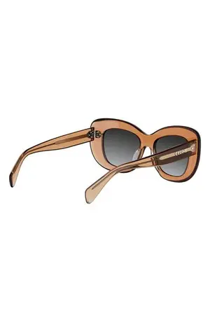 Celine 53mm Gradient Geometric Cat Eye Sunglasses - Orange/gradient Smoke