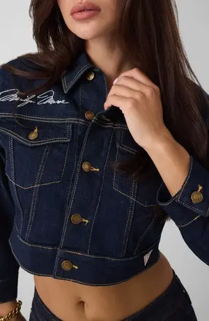Guess X Marilyn Monroe Rosalyn Cropped Denim Jacket