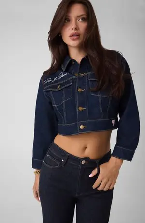Guess X Marilyn Monroe Rosalyn Cropped Denim Jacket