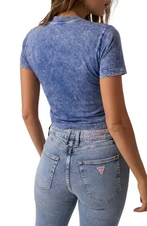 Guess Marilyn Slogan Cropped Graphic Tee