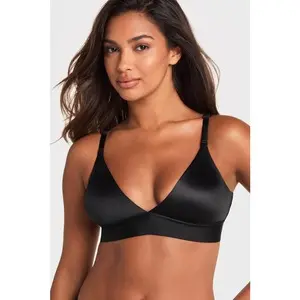 HARPER WILDE Stretch Satin Triangle Bralette - Black
