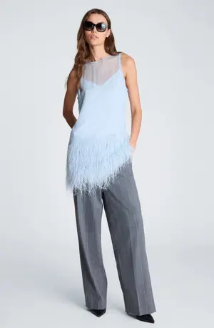 KENNETH COLE COLLECTION Faux Fur Fringe Shift Minidress