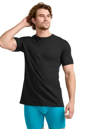 JOCKEY Big & Tall 100% Cotton Classic Crew Neck Undershirt12 Pack - Black