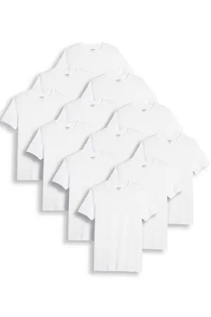 JOCKEY Big & Tall 100% Cotton Classic Crew Neck Undershirt12 Pack - White