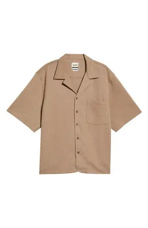RIZORT Lukus Waffle Knit Camp Shirt Grey
