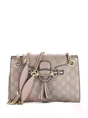 Gucci Emily Chain Flap Guccissima Leather Small Shoulder Bag - Grey