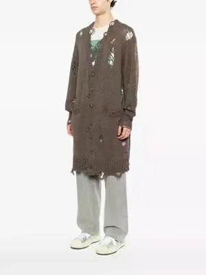 KAMIYA Distressed-knit Cardigan