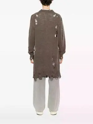 KAMIYA Distressed-knit Cardigan