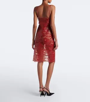 Saint Laurent Cotton-blend Lace Slip Dress