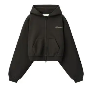 Fear Of God Modern Cropped Zip Hoodie 'ink - Black