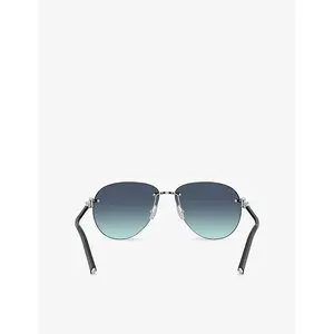 Tiffany & Co. Tf3124 Aviator-frame Metal Sunglasses - Silver