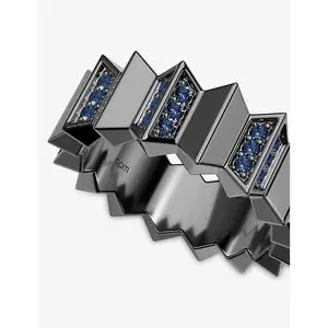 APM MONACO Up And Down Ruthenium Plated Alloy And Cubic Zirconia Ring