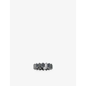 APM MONACO Up And Down Ruthenium Plated Alloy And Cubic Zirconia Ring - Grey