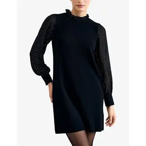 PHASE EIGHT Thea Rhinestone-embellished Knitted Mini Dress