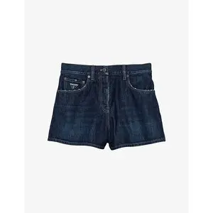 Prada Wide-leg Mid-rise Denim Shorts
