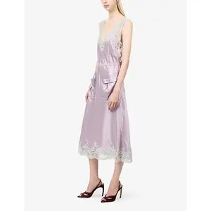 Rabanne Lace-trim Silk-blend Midi Dress