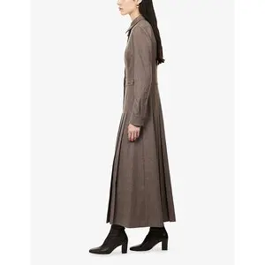 Gabriela Hearst Ethel Pleated Wool-blend Midi Dress