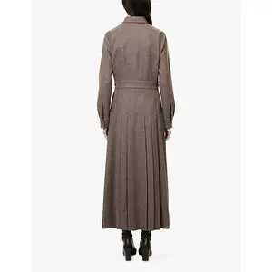 Gabriela Hearst Ethel Pleated Wool-blend Midi Dress