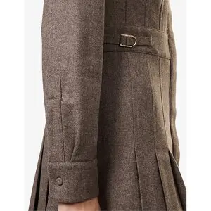 Gabriela Hearst Ethel Pleated Wool-blend Midi Dress