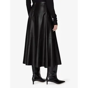 JOSEPH Helius High-rise Leather Midi Skirt