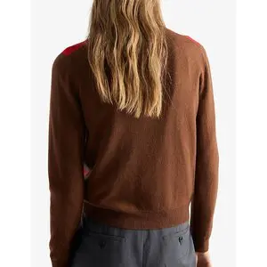 Prada Argyle-intarsia Polo-collar Cashmere Jumper