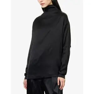 AGOLDE Bryony High-neck Satin Top