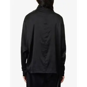 AGOLDE Bryony High-neck Satin Top