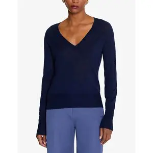 JOSEPH Cetus V-neck Long-sleeve Cashmere Top