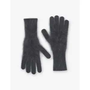 REISS Millie Brushed-cashmere Gloves - Grey