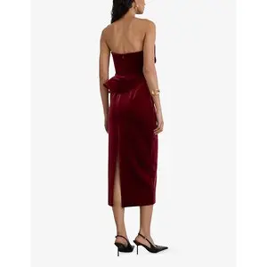 REISS Dasha Structu Strapless Stretch-velvet Midi Dress
